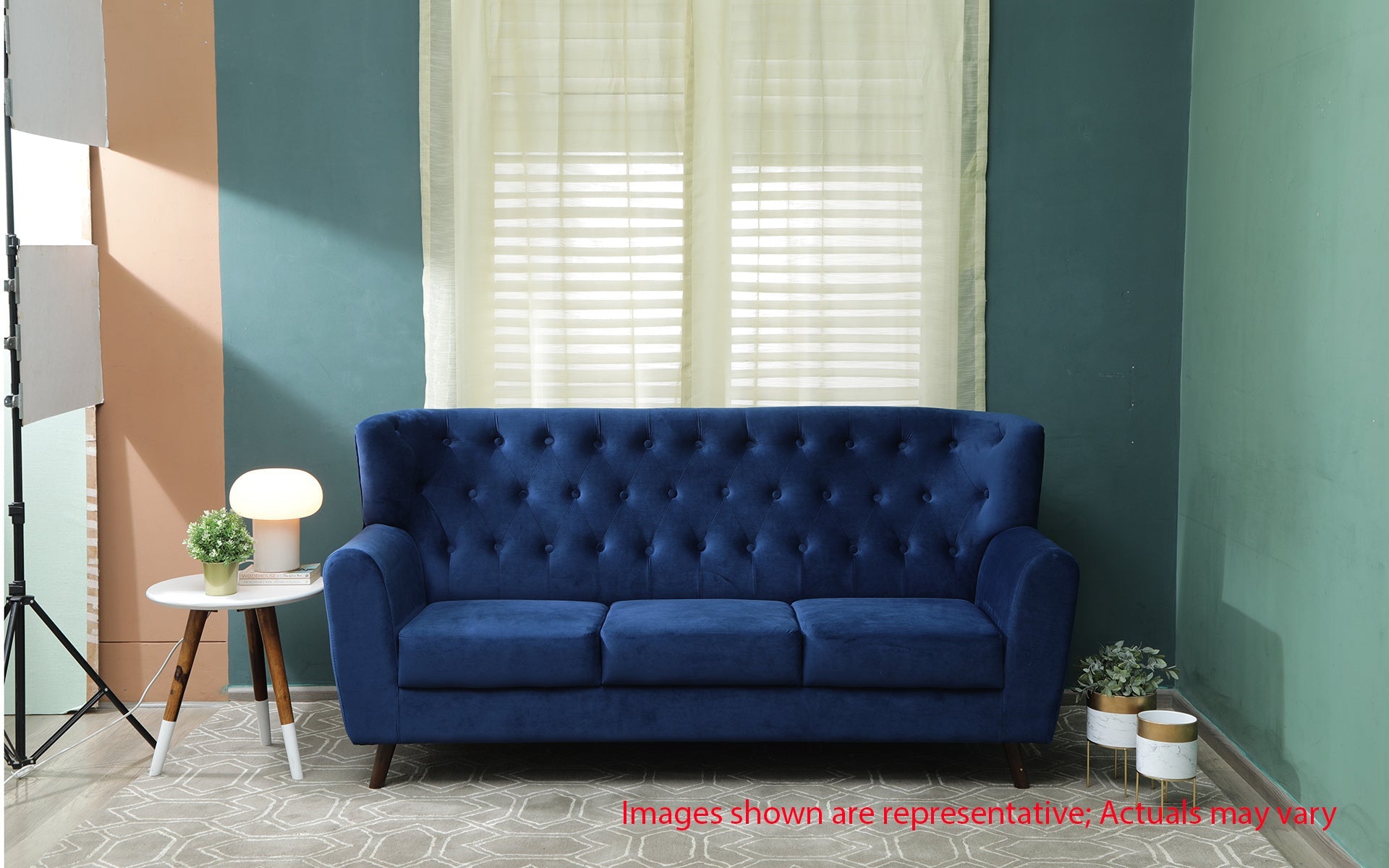 Imelda 3-Seater Sofa - Premium Fabric with Sturdy Wooden Legs – Bonito Studio