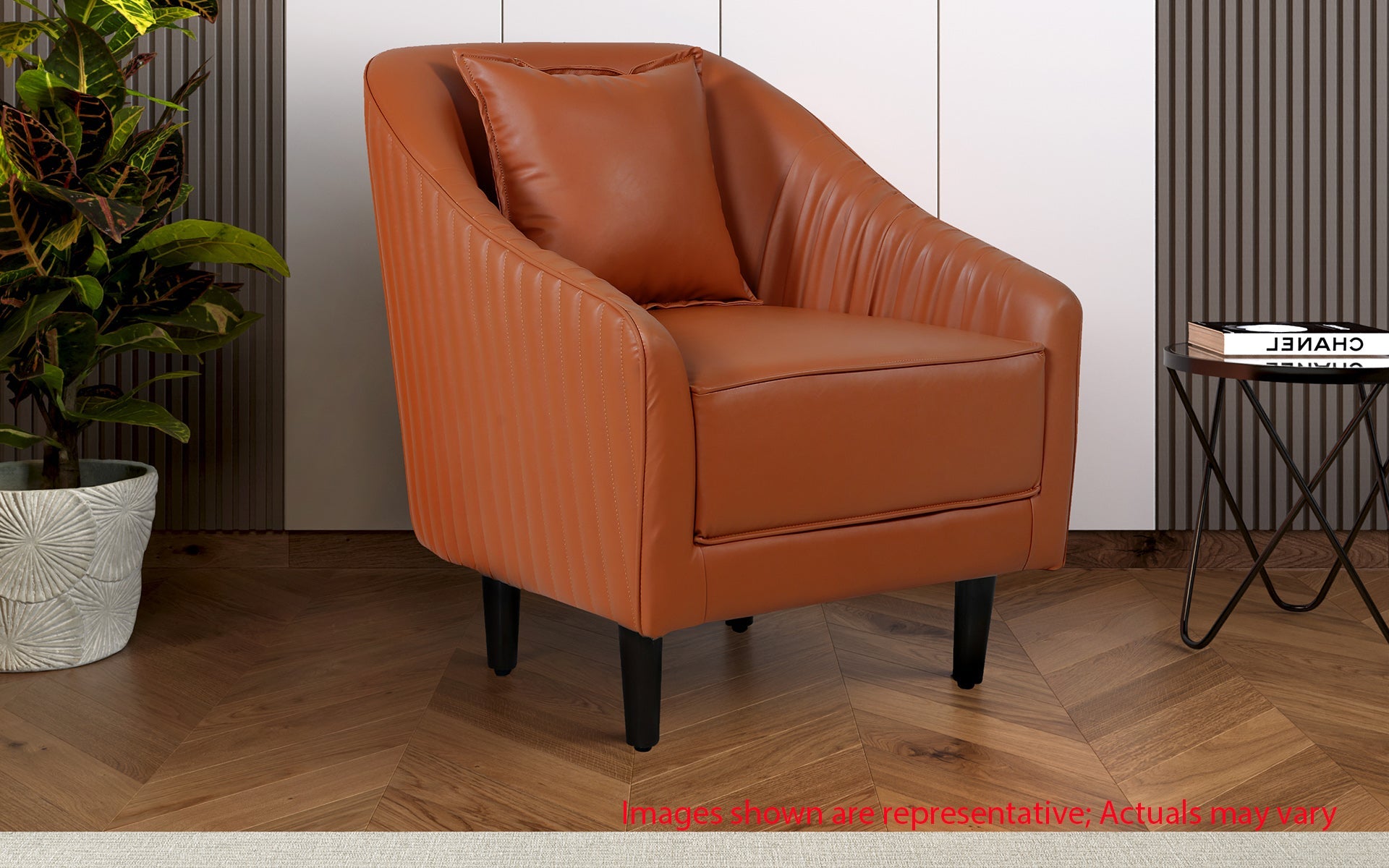 Orovia Lounge Accent Chair - Premium Fabric with Sturdy Wooden Legs ...