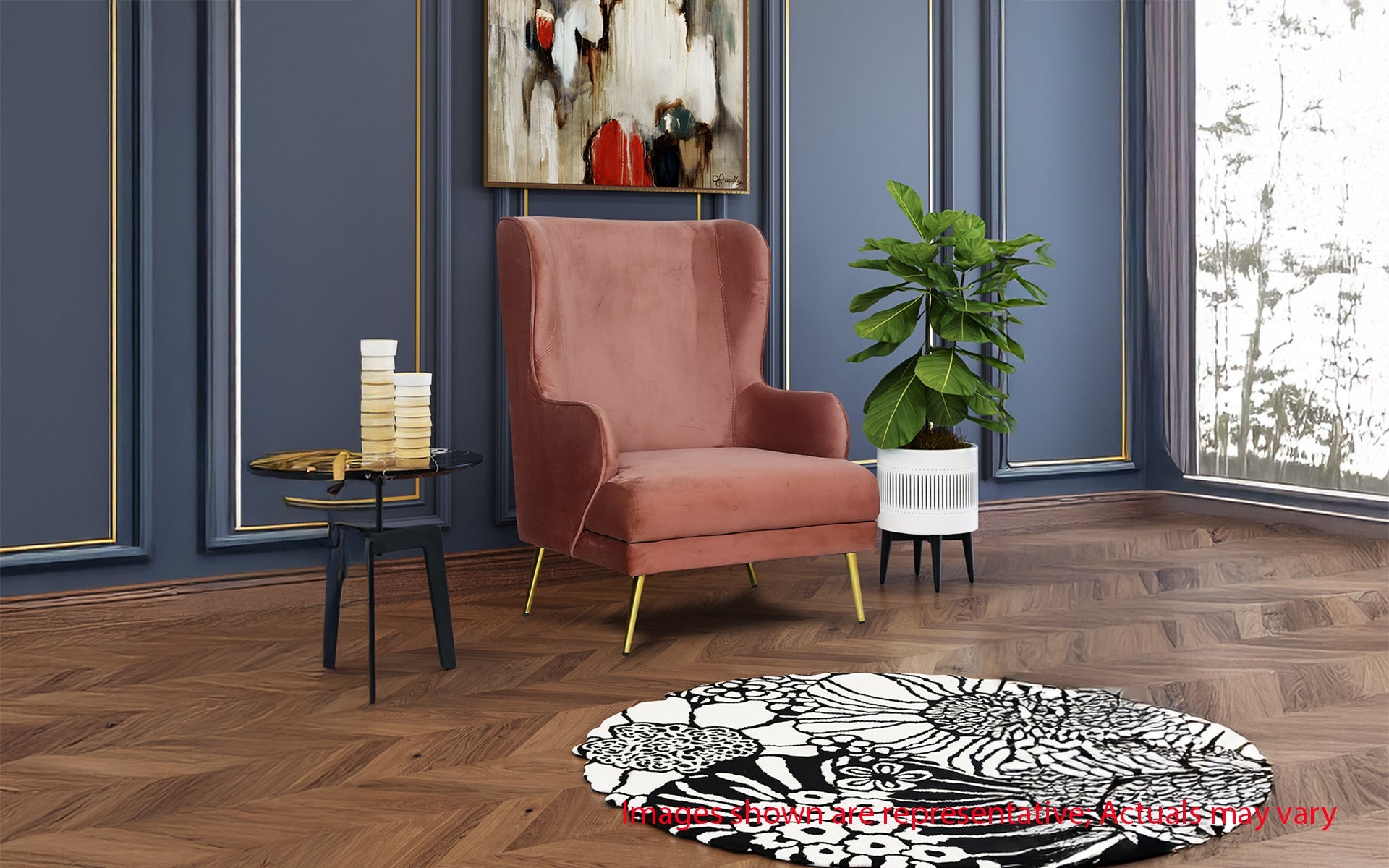 Barrio Wingback Accent Chair - Premium Fabric & Metal Legs – Bonito Studio