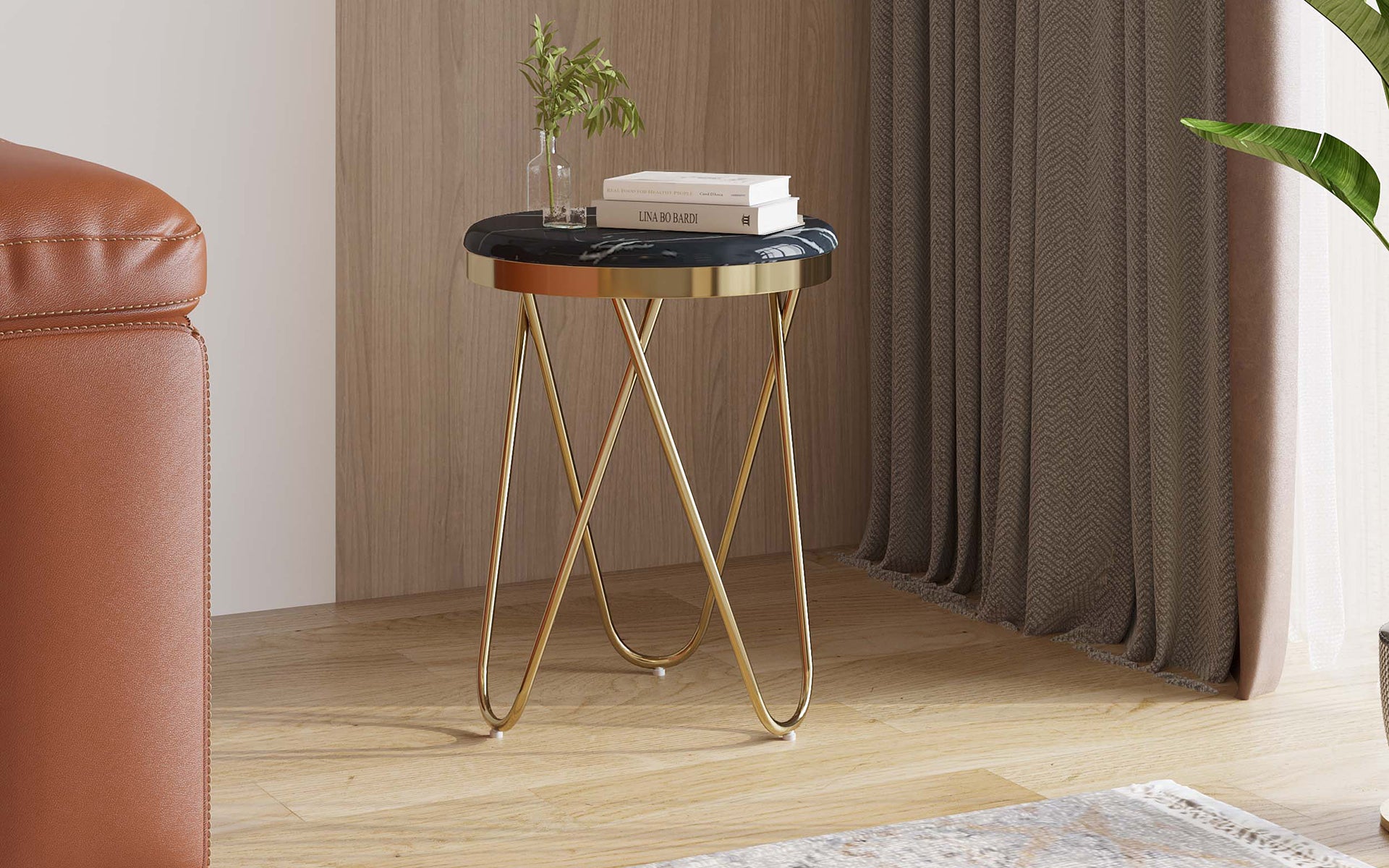 Clos Side Table with Black Marble Top – Bonito Studio